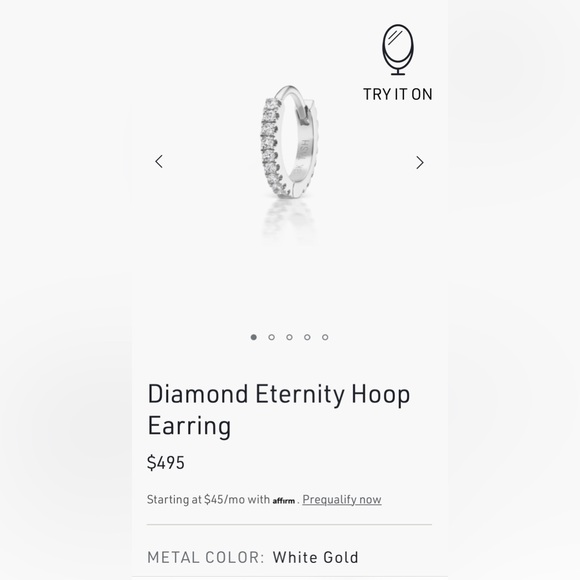 Maria Tash | Jewelry | Maria Tash 65 Mm White Gold Diamonds | Poshmark